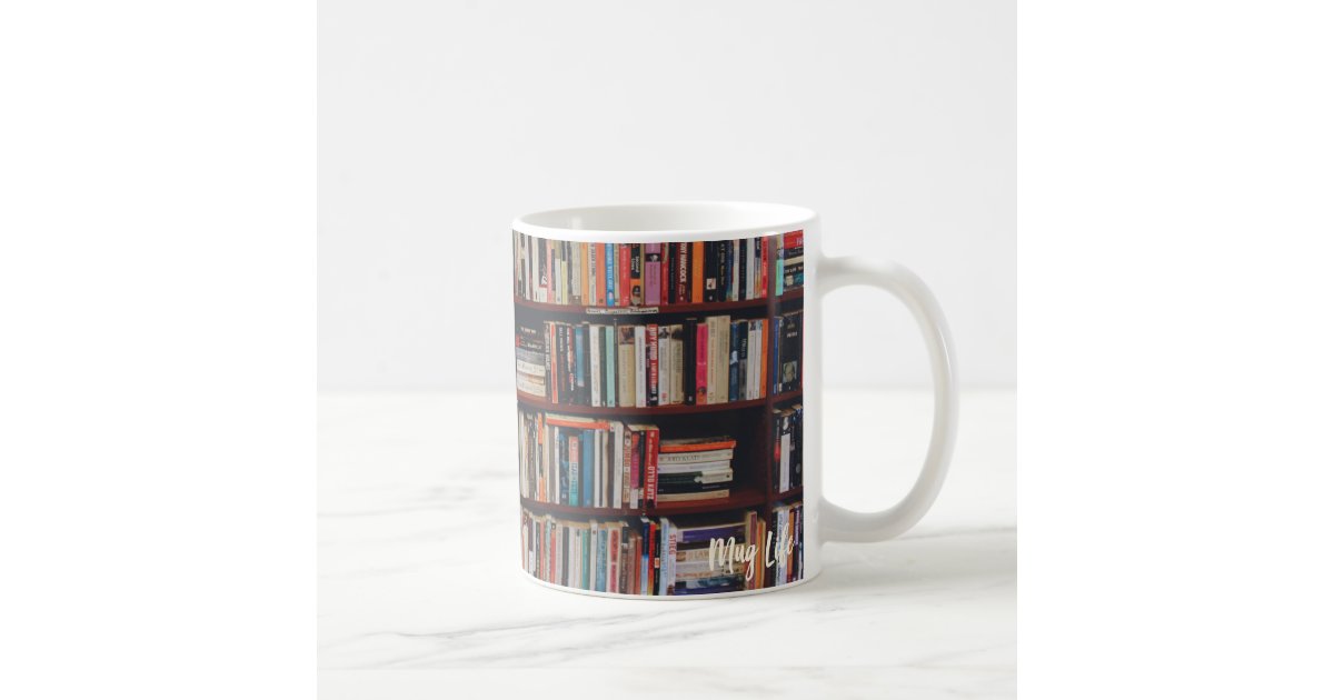 Library Bookshelf Photo Mug | Zazzle