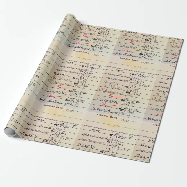 Library Card 23322 Wrapping Paper | Zazzle