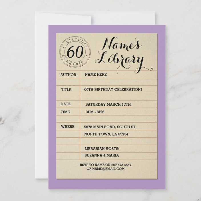 Library Card Book Birthday Party Vintage Invite | Zazzle.com