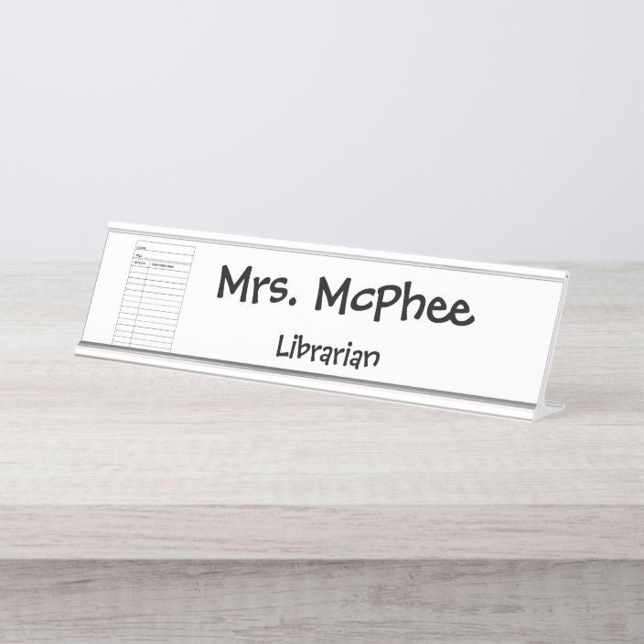 "Library Card" Name Plate | Zazzle.com
