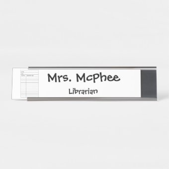 "Library Card" Name Plate | Zazzle