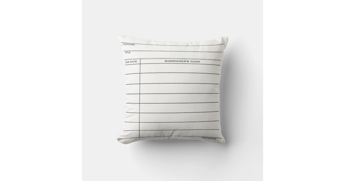 Library Card Pillow | Zazzle
