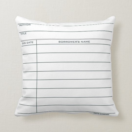 Library Card Pillow | Zazzle.com
