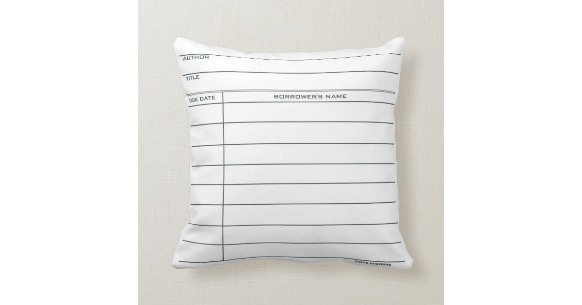 Library Card Pillow | Zazzle.com