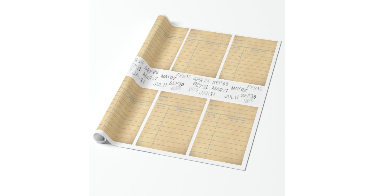 Library Card Wrapping Paper | Zazzle
