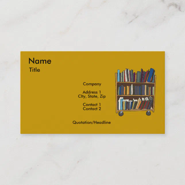 Library Cart Business Card | Zazzle