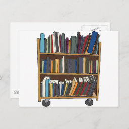 Library Cart Postcard | Zazzle