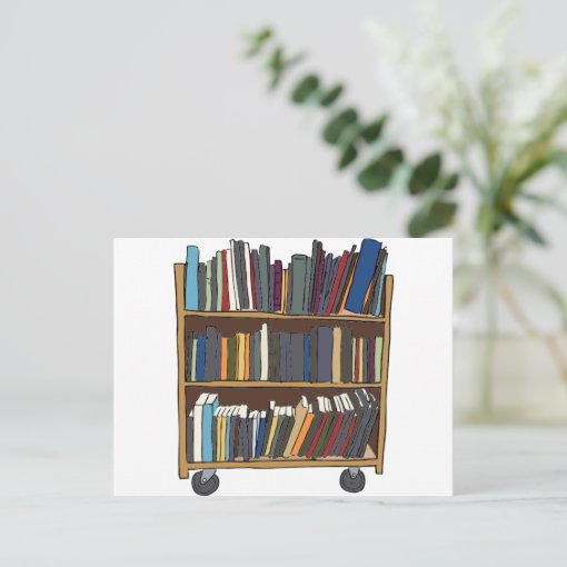 Library Cart Postcard | Zazzle