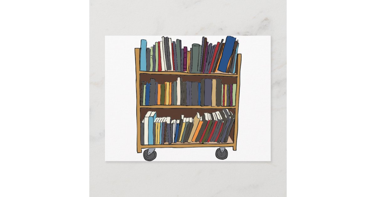 Library Cart Postcard | Zazzle
