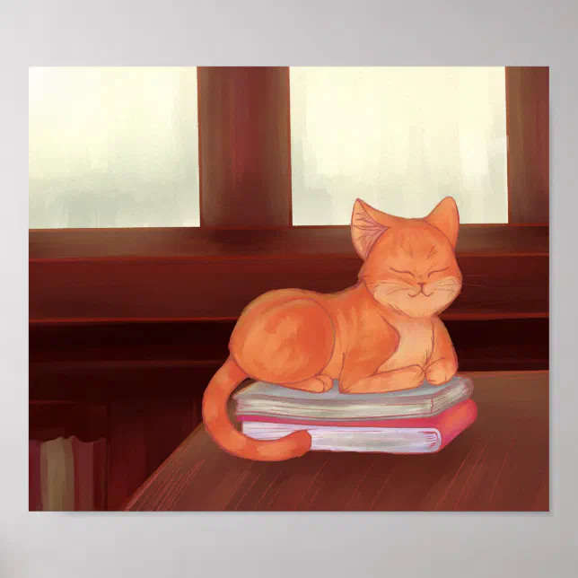Library Cat Poster | Zazzle