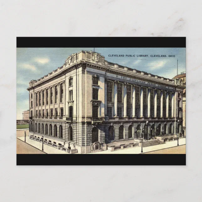 Library, Cleveland, Ohio c1934 Postcard | Zazzle