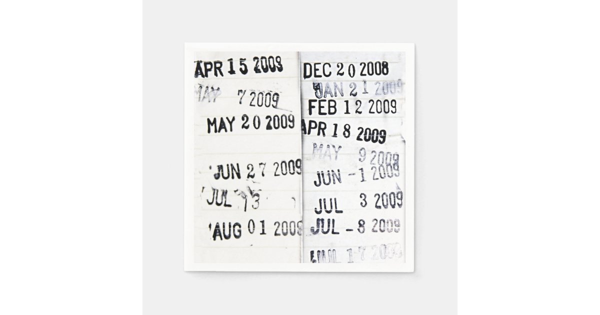 Library Date Stamps Napkins | Zazzle