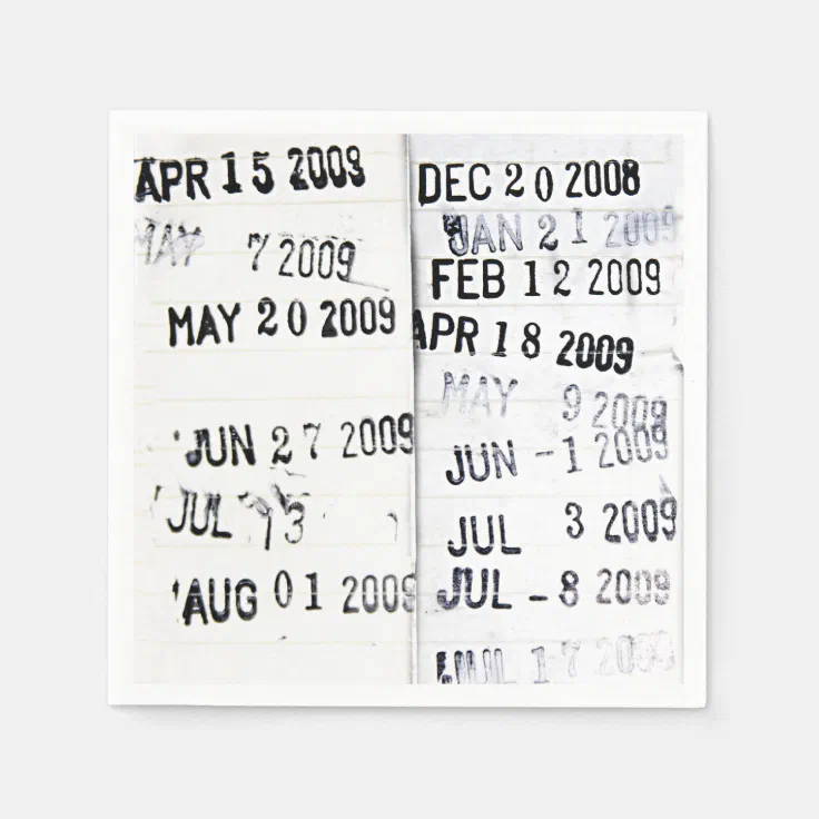 Library Date Stamps Napkins | Zazzle