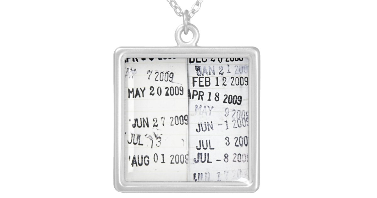 Library Date Stamps Necklace | Zazzle