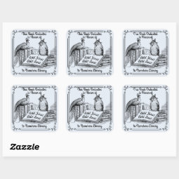 Library Dedication Bookplates, Add Name Square Sticker | Zazzle
