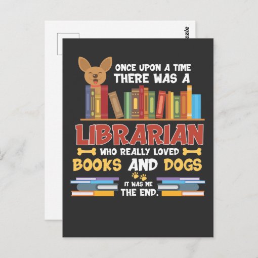 Library Dog and book lovers Librarian Reader Postcard | Zazzle
