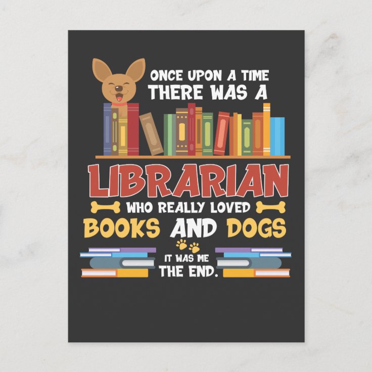Library Dog and book lovers Librarian Reader Postcard | Zazzle