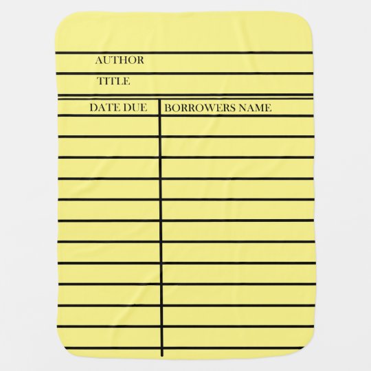 Library Due Date Card Baby Blanket - Customize It! | Zazzle.com