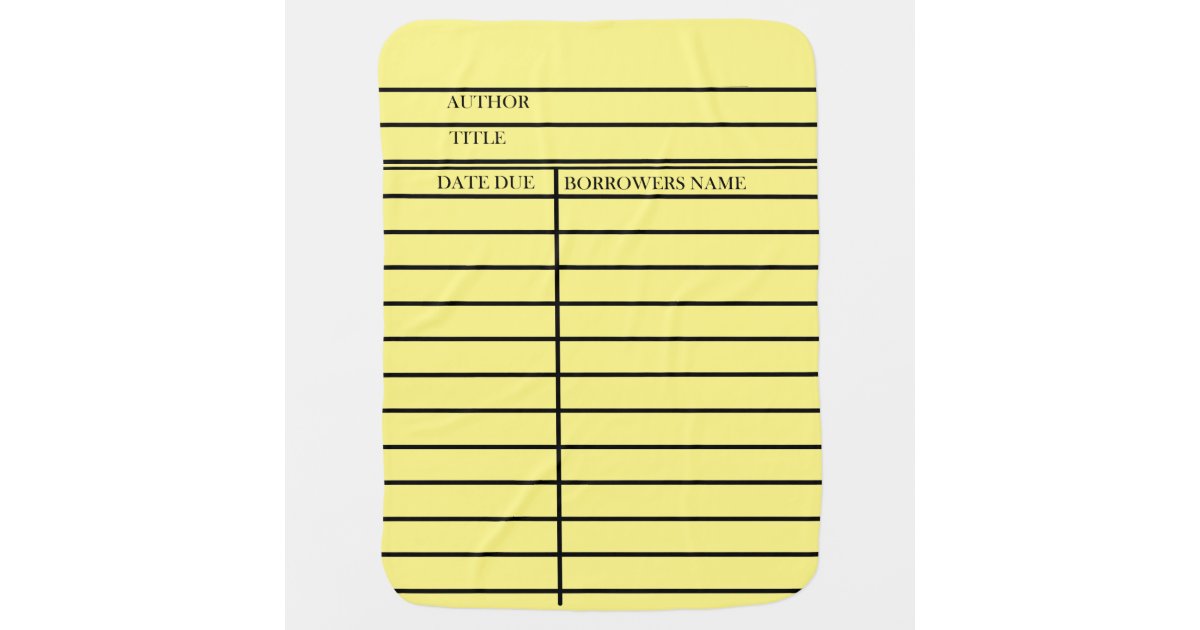 Library Due Date Card Baby Blanket - Customize It! | Zazzle