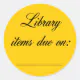 Library Due Date Reminder Classic Round Sticker | Zazzle