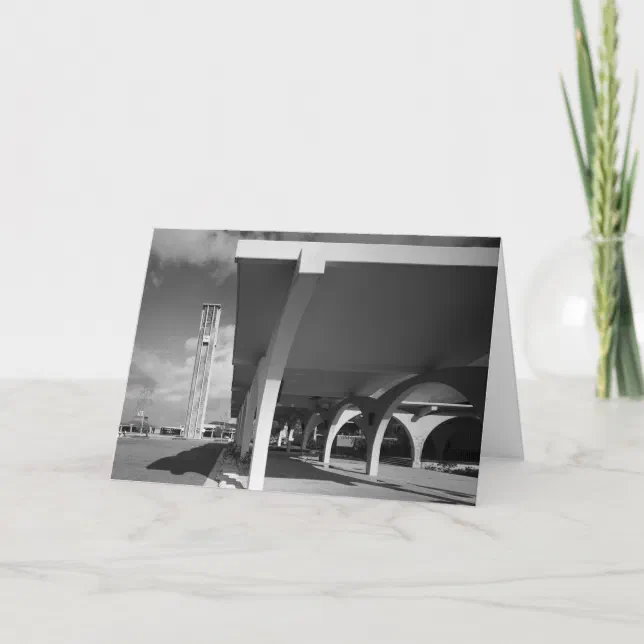 Library Entrance Arches, Bell Tower in Background Card | Zazzle