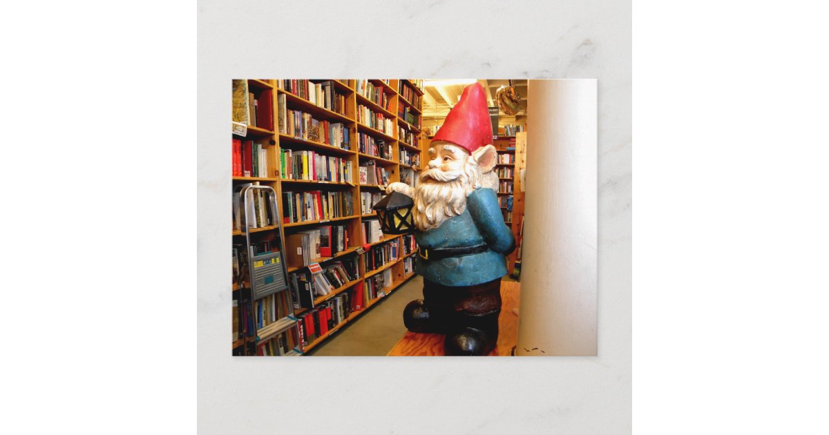 Library Gnome II Postcard | Zazzle