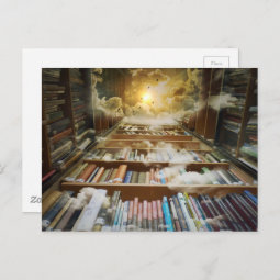 Library In the Sky Postcard | Zazzle