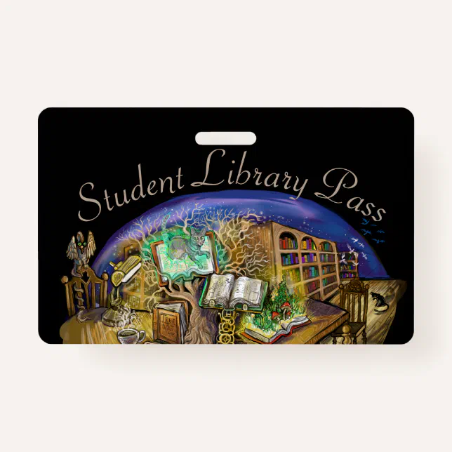Library of Living Dreams Student Pass Badge | Zazzle