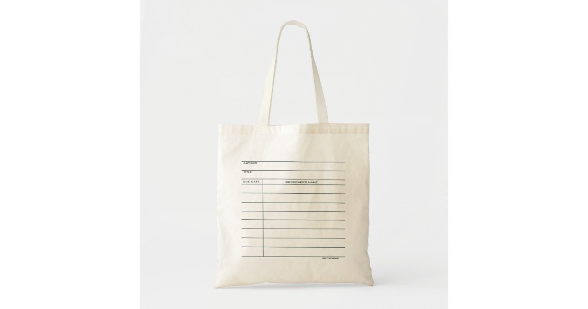 Library Pocket Card Tote | Zazzle