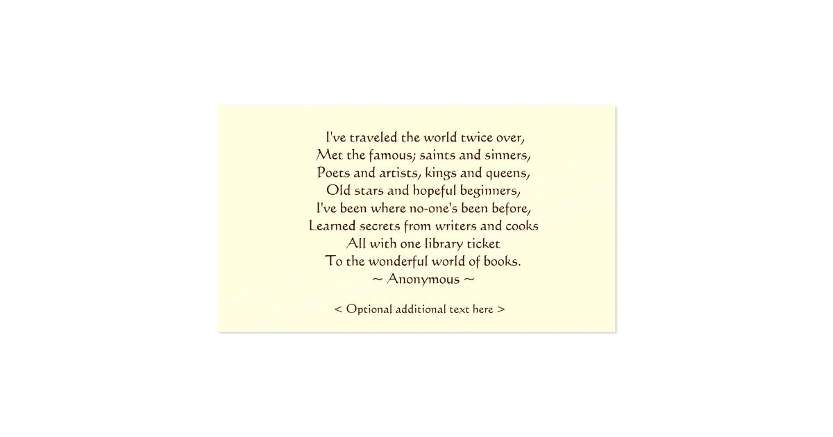 Library Poems Quotes