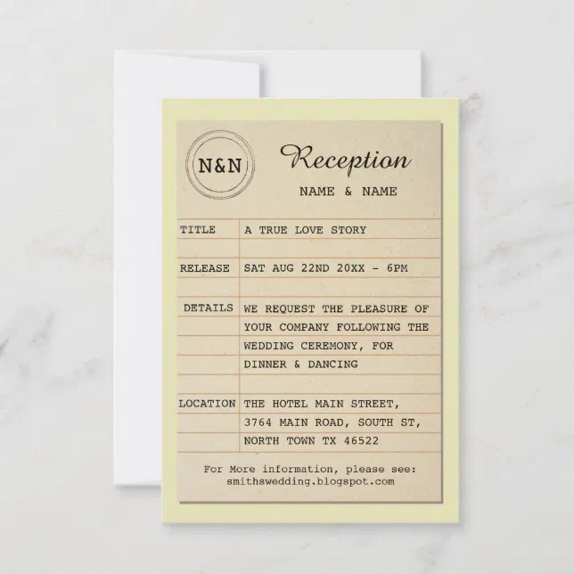 Library Reception Author Wedding Books Teacher Invitation | Zazzle
