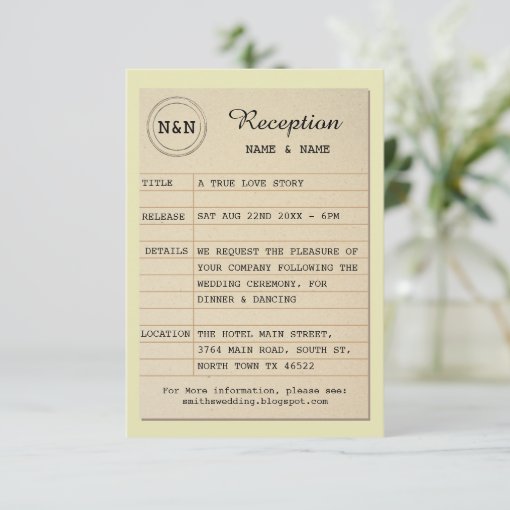 Library Reception Author Wedding Books Teacher Invitation | Zazzle