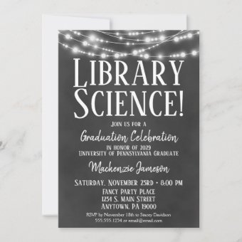 Library Science Graduation Party Invitation | Zazzle