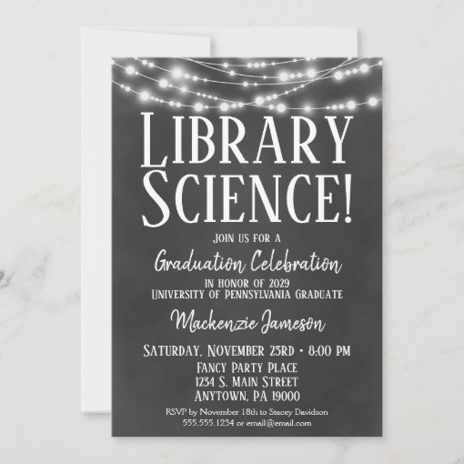 Library Science Graduation Party Invitation | Zazzle