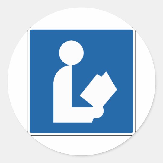 Library Street Sign Classic Round Sticker | Zazzle.com
