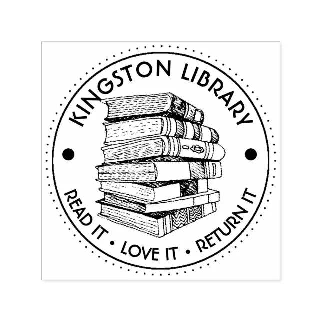 Library Town Read It Love it Return It Customize Self-inking Stamp | Zazzle