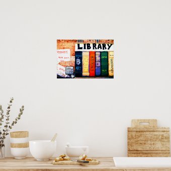 Library Wall Graffiti Poster | Zazzle