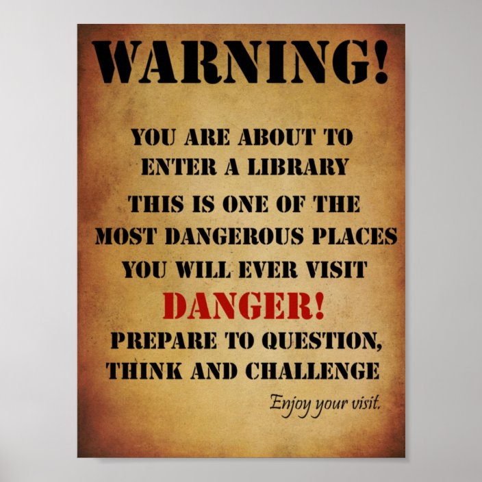 Library Warning Poster | Zazzle