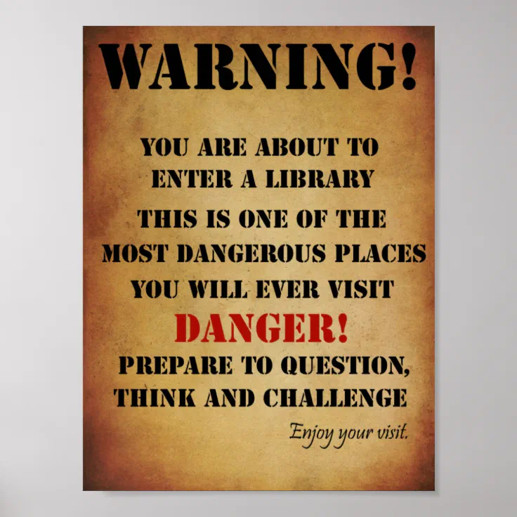 Library Warning Poster | Zazzle