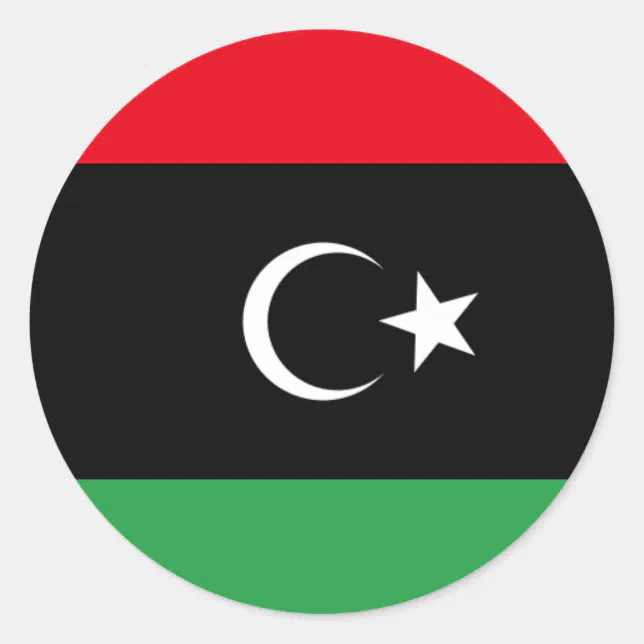 Libya Flag Classic Round Sticker | Zazzle