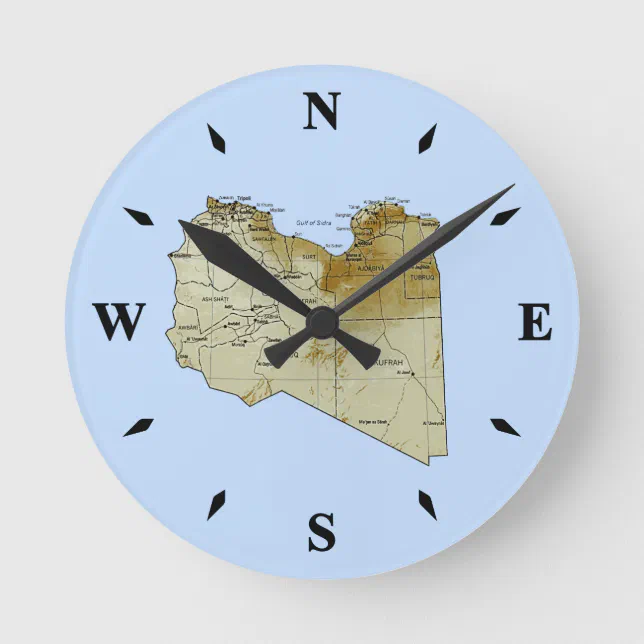 Libya Map Clock | Zazzle