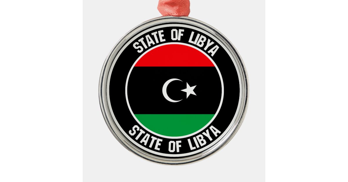 Libya Round Emblem Metal Ornament | Zazzle