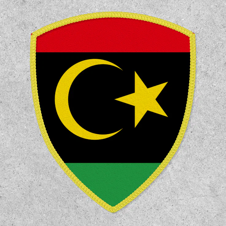Libyan Flag & National Emblem, Flag of Libya Patch | Zazzle