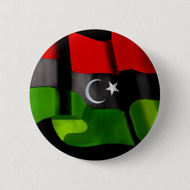 Libyan flag of Libya Independence Monarchy flag Pinback Button | Zazzle