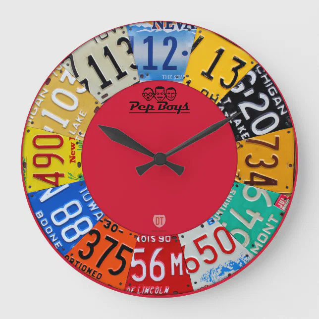 License Plate Art Clock Vintage Numbers New V1 | Zazzle