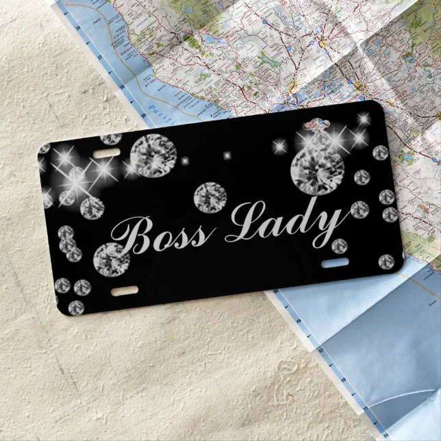 License Plate - Boss Lady Diamonds | Zazzle