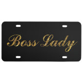 License Plate - Boss Lady Gold Glitter | Zazzle