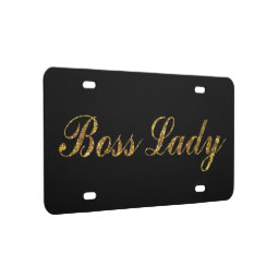 License Plate - Boss Lady Gold Glitter | Zazzle