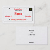 License Plate Business Card | Zazzle