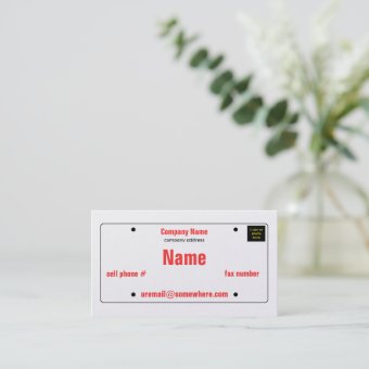 License Plate Business Card | Zazzle